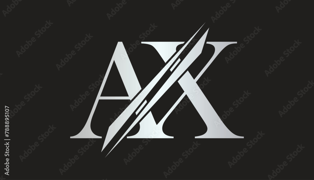 ax letter logo design template elements. ax vector letter logo design ...