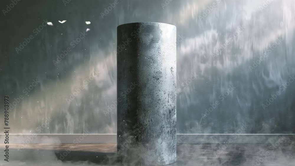 realistic render of a grey cylindrical column shape prism. seamless ...