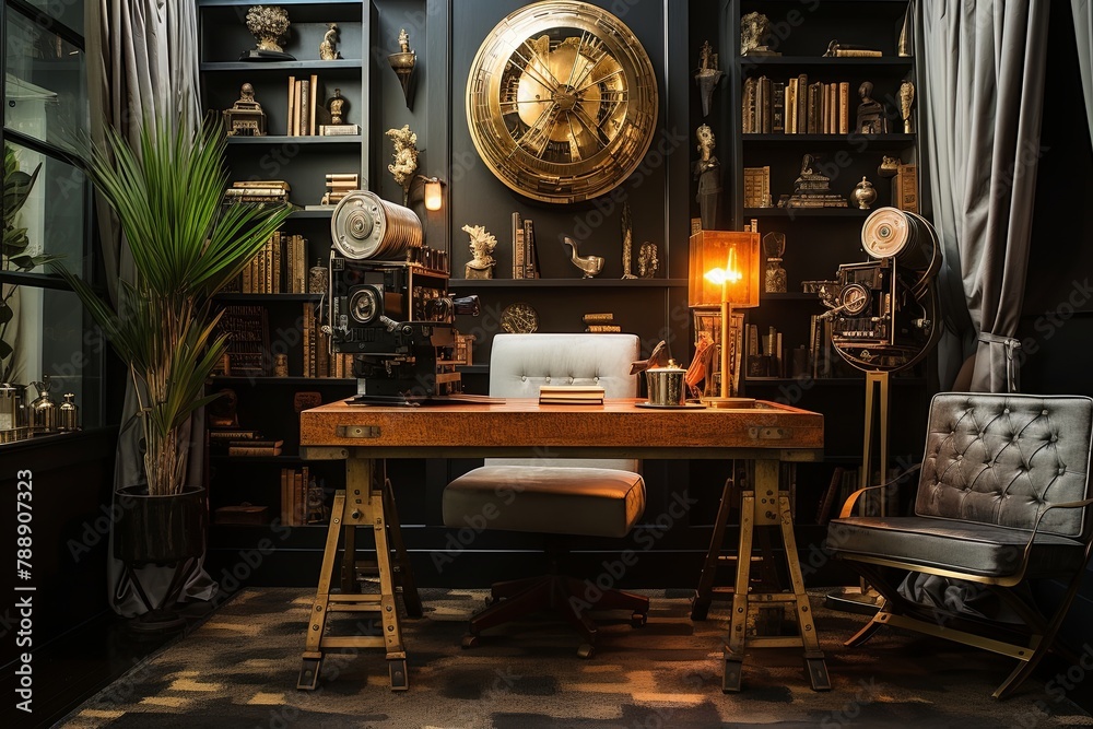 Film Director's Ultimate Home Office: Oscar Replica, Film Reel Coffee ...