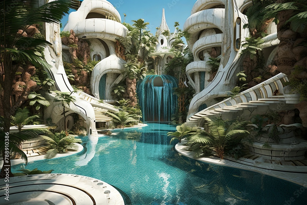 Seashell Shaped Loungers & Turquoise Water: Lost City of Atlantis Pool ...