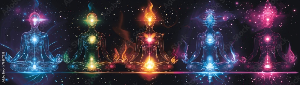 Five Elements Chakra balancing sessions depicted with advanced ...