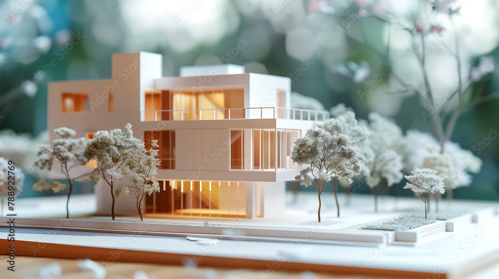 3D house architecture model, building construction design, Wall Art ...