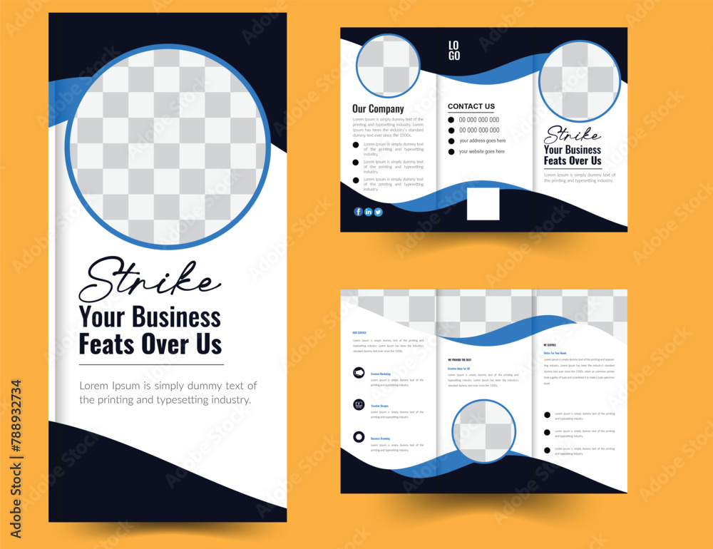 blue, brand, branding, brochure, clean, corporate, creative, professional, project, promotion ...