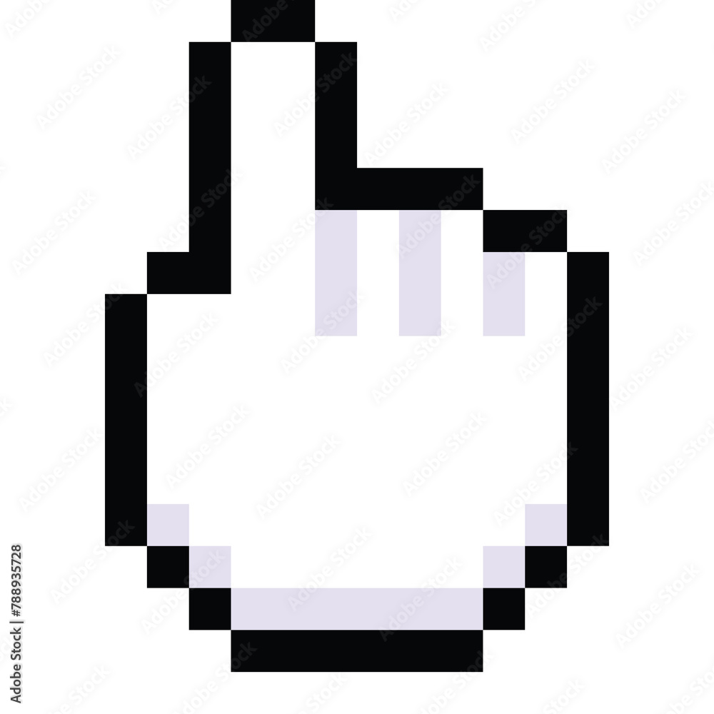 Pixel art cartoon pointing hand icon Stock Illustration | Adobe Stock