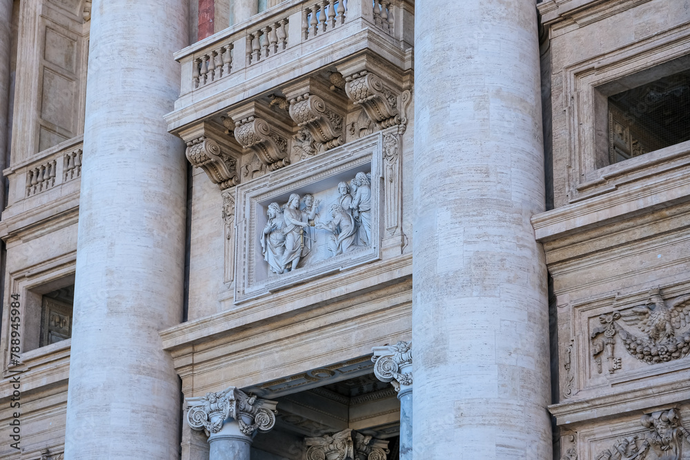 Architectural detail of Saint Peter's Basilica in Vatican City, the ...