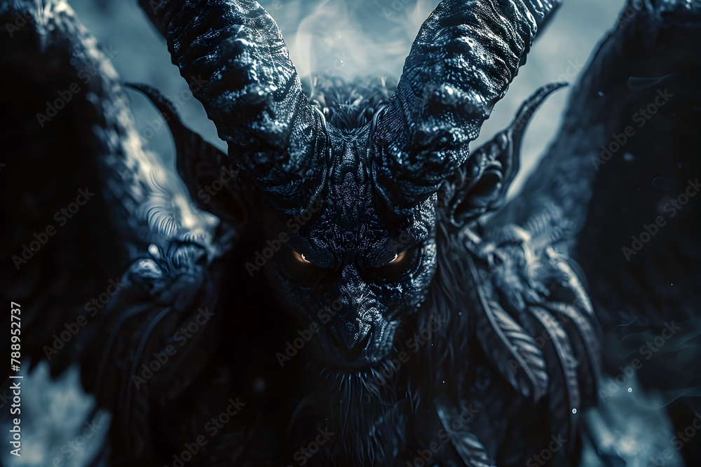 Unveiling the Secrets of Demonology:A Hyper-Detailed,Cinematic of Black ...