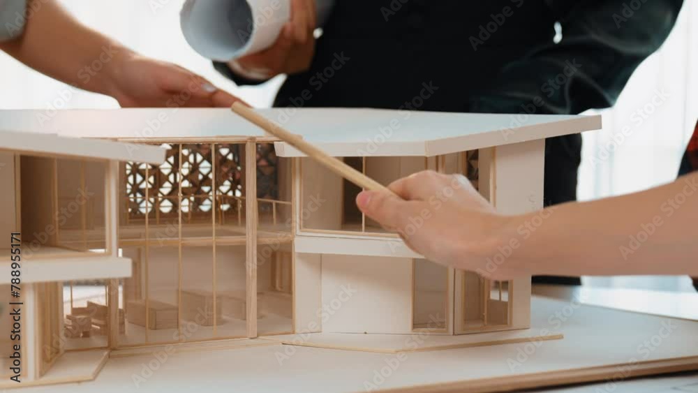 Vidéo Stock Slow motion home designer using architectural equipment ...