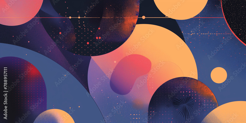 Construct an abstract representation of a galaxy using a minimalist ...