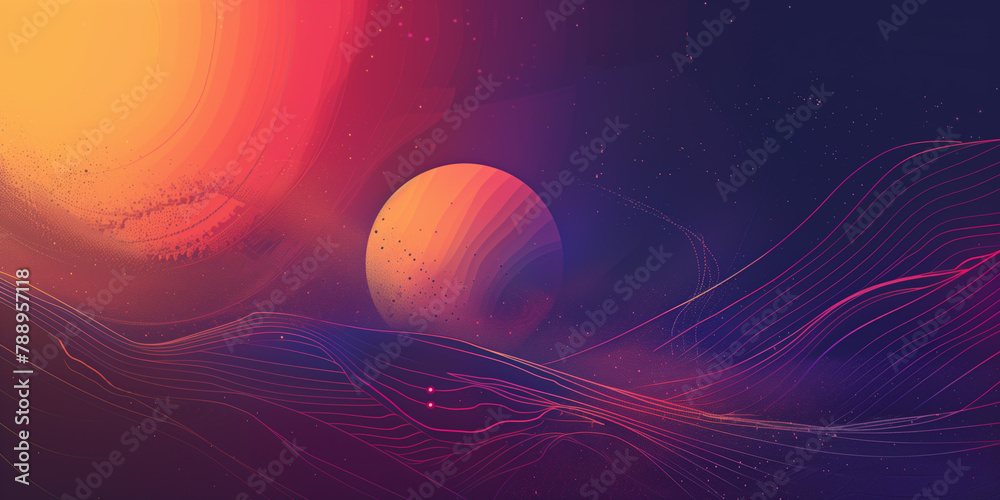 Construct an abstract representation of a galaxy using a minimalist ...