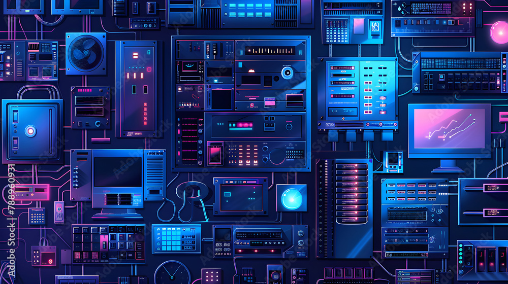 Schematic Representation of a Typical PC Network Setup: Devices and ...