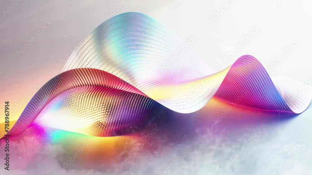 realistic render of a curved paraboloid shape prism. seamless looping ...