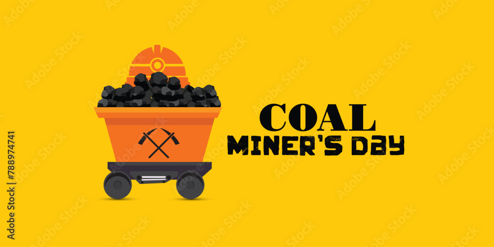 Coal Miners Day creative design idea concept. Coal Miners Day was held ...