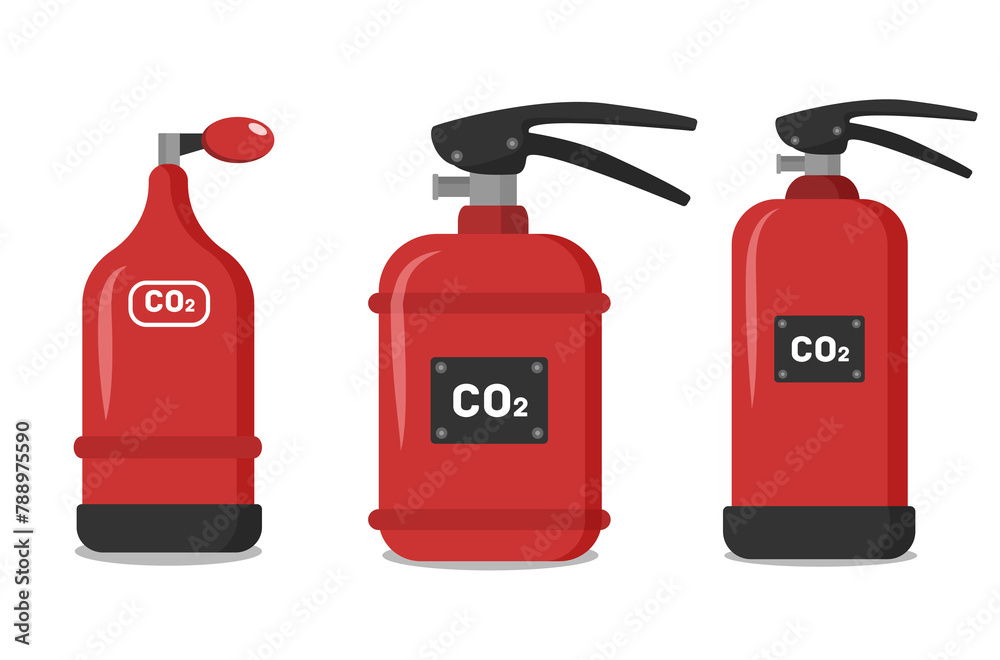 PNG, Set of red fire extinguishers, icons - safety symbol - protection ...
