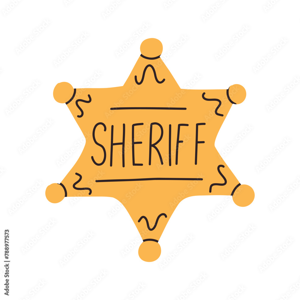 Sheriff badge isolated on white background. Vector illustration of a ...