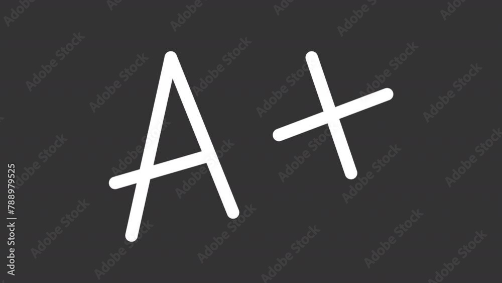 Animated a plus grade white icon. School test score line animation ...