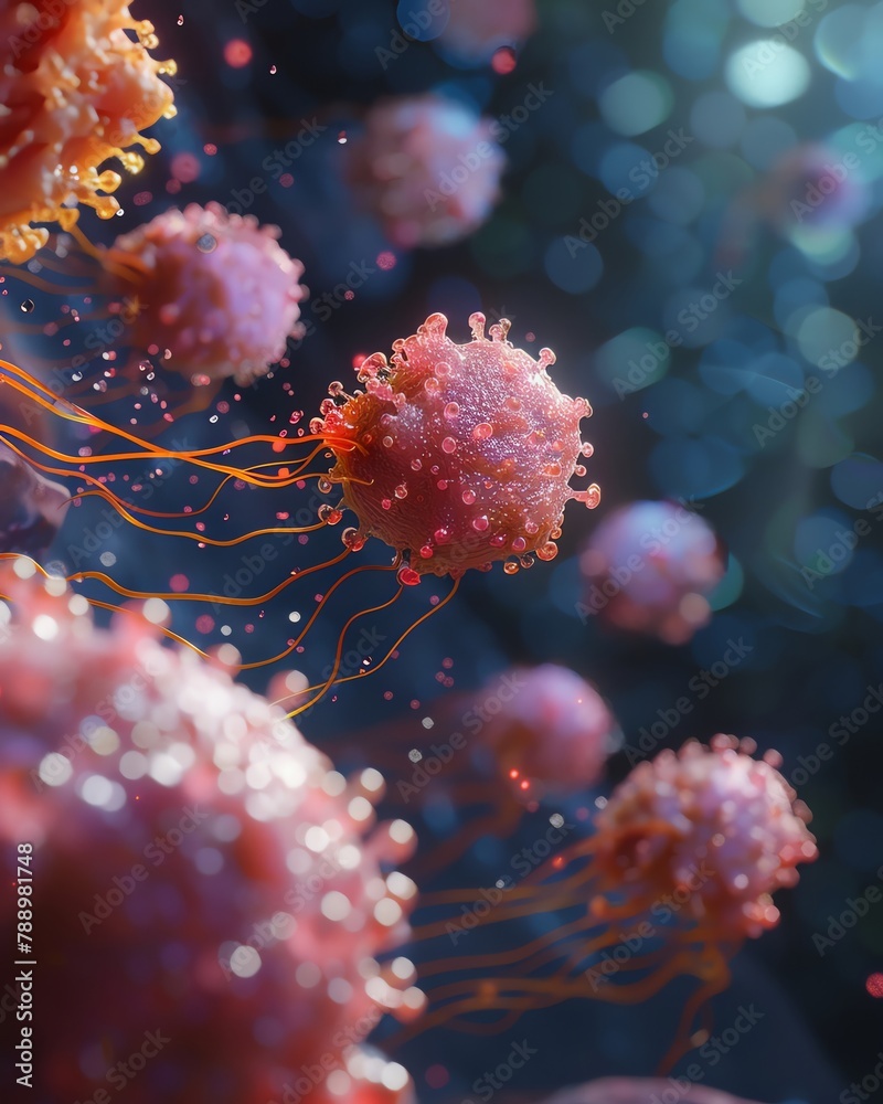 Educational 3D animation of cancer cell metastasis, depicting stages ...