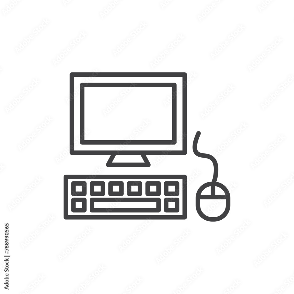 PC and Computer Monitor Icons. Technology Device and Screen Display ...