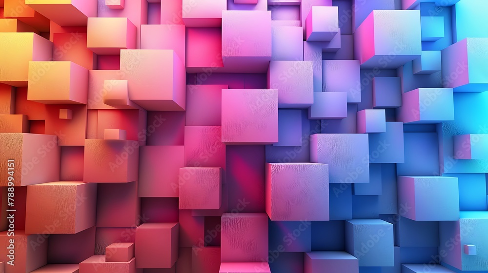 Abstract Blinking Block Shape Animation Color Gradient Background Stock ...