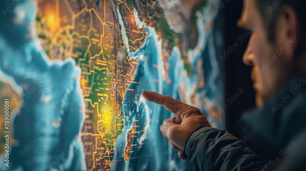 Weather Forecasting: A photo of a meteorologist pointing at a weather ...