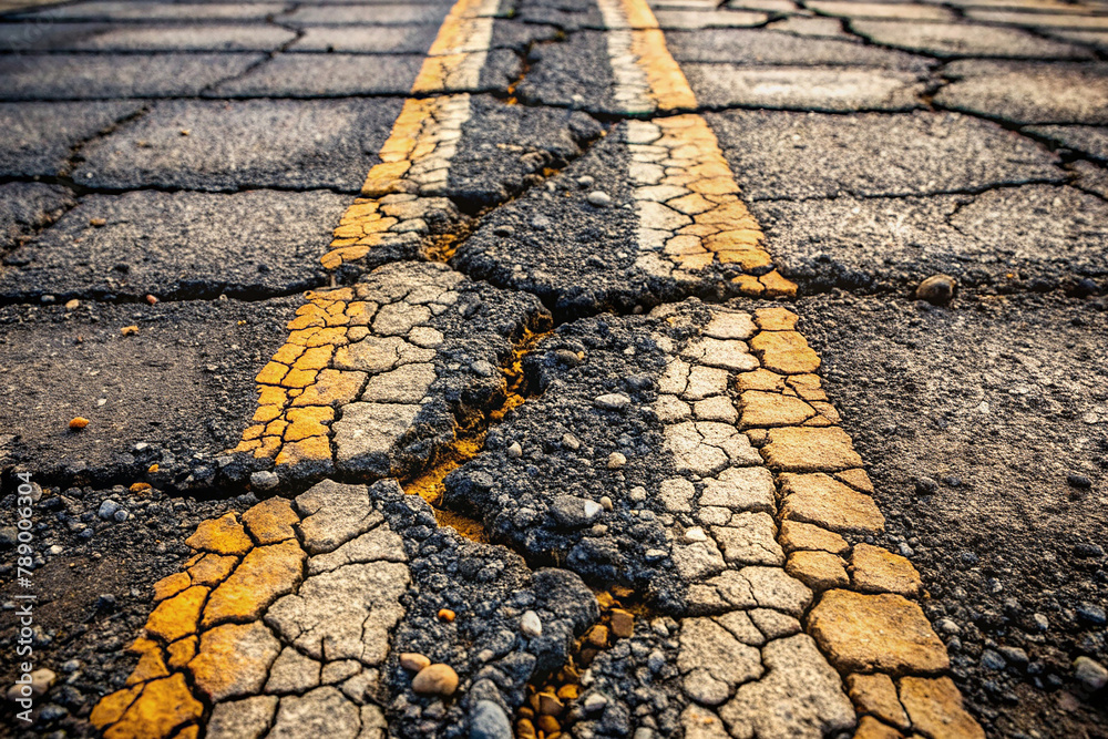 Gritty Asphalt Texture: A gritty and rough asphalt surface with cracks ...