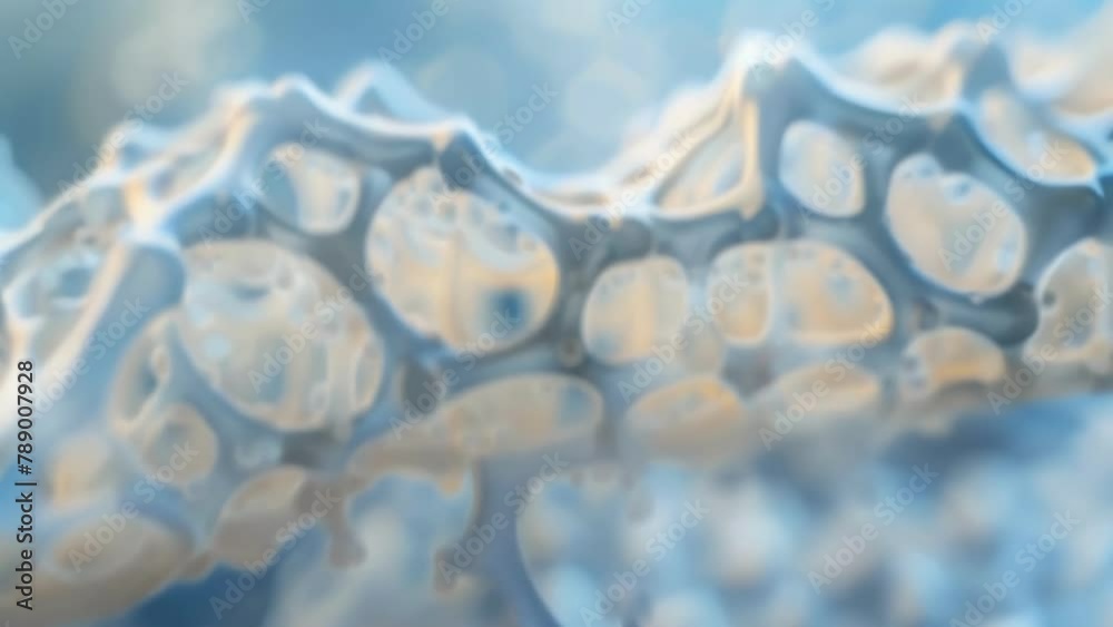 Closeup of a 3D printed scaffold a porous structure used to guide the ...