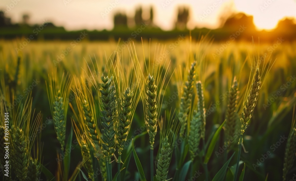 Organic farm field at sunrise, showcasing sustainable agriculture ...