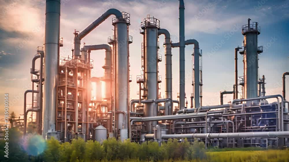 Oil refinery plant from industry zone, Oil and gas petrochemical ...