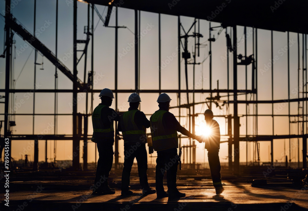 silhouette business industrial construction reference team light ...