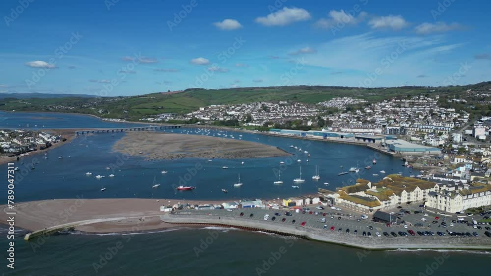 Teignmouth, South Devon, England: DRONE VIEWS: The drone circles Teignmouth and the River Teign ...