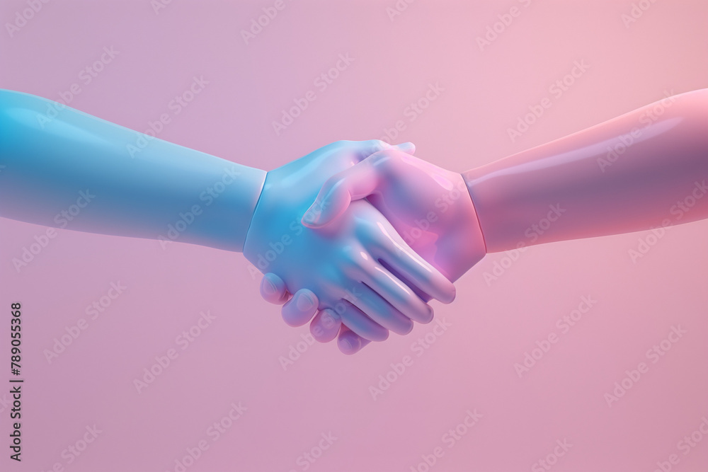 Cartoon 3d hand handshake. Good deal, positivity concept. Approval ...