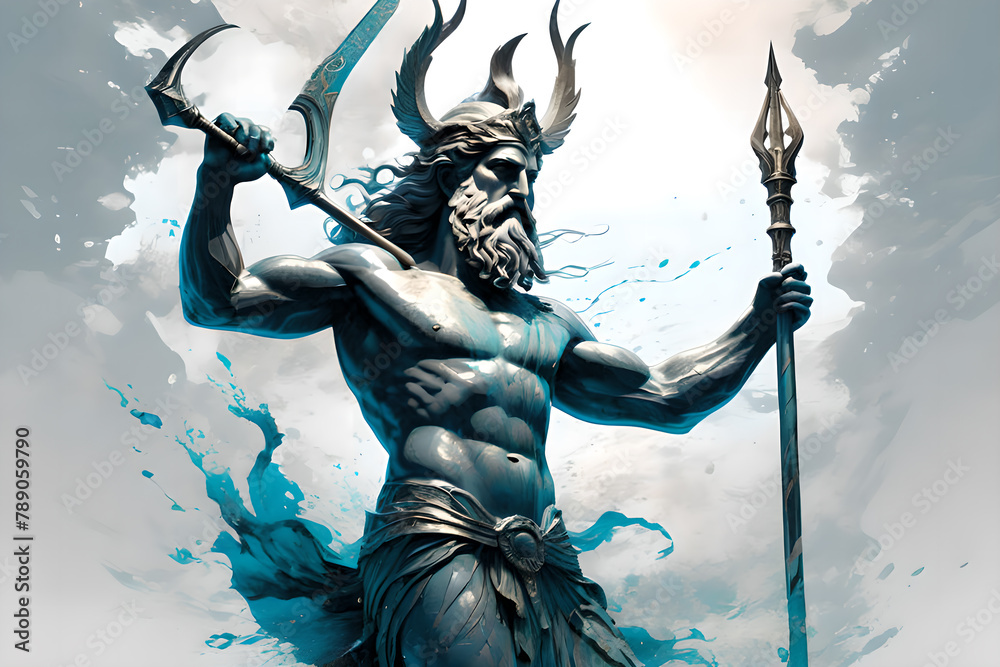 God of the seas and oceans Poseidon. Greek god who ruled the seas ...