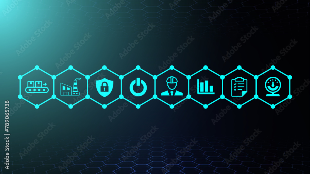 Commissioning concept icons . performance, testing, startup, project ...