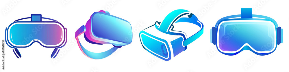 VR Headset clipart collection, symbol, logos, icons isolated on ...
