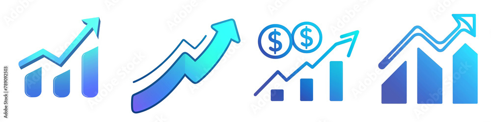Increase Revenue clipart collection, symbol, logos, icons isolated on ...