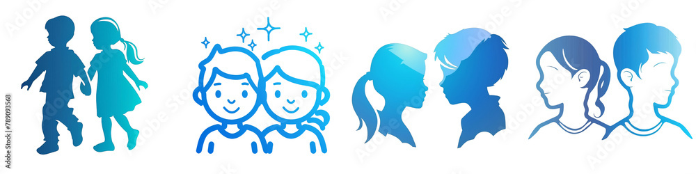 Children clipart collection, symbol, logos, icons isolated on ...