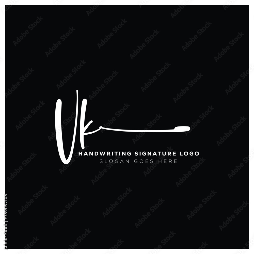 VK initials Handwriting signature logo. VK Hand drawn Calligraphy ...