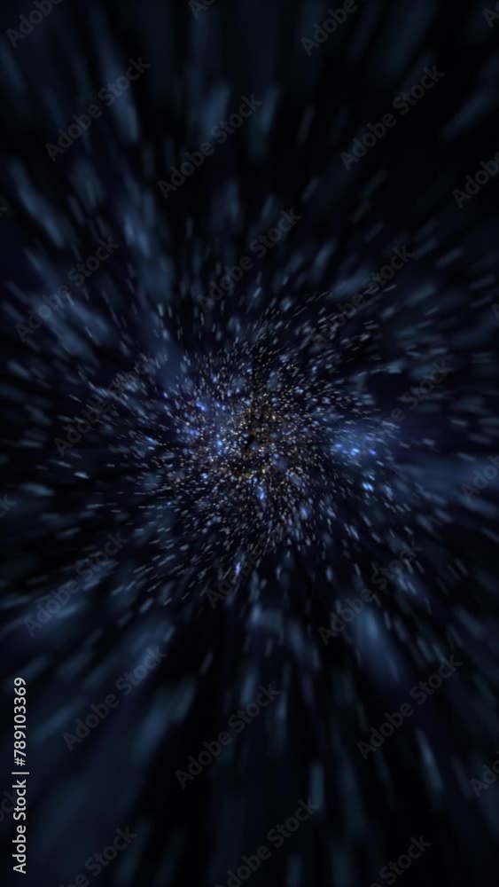 Vidéo Stock Vertical video - cosmic interstellar hyperspace motion background animation. Flying ...