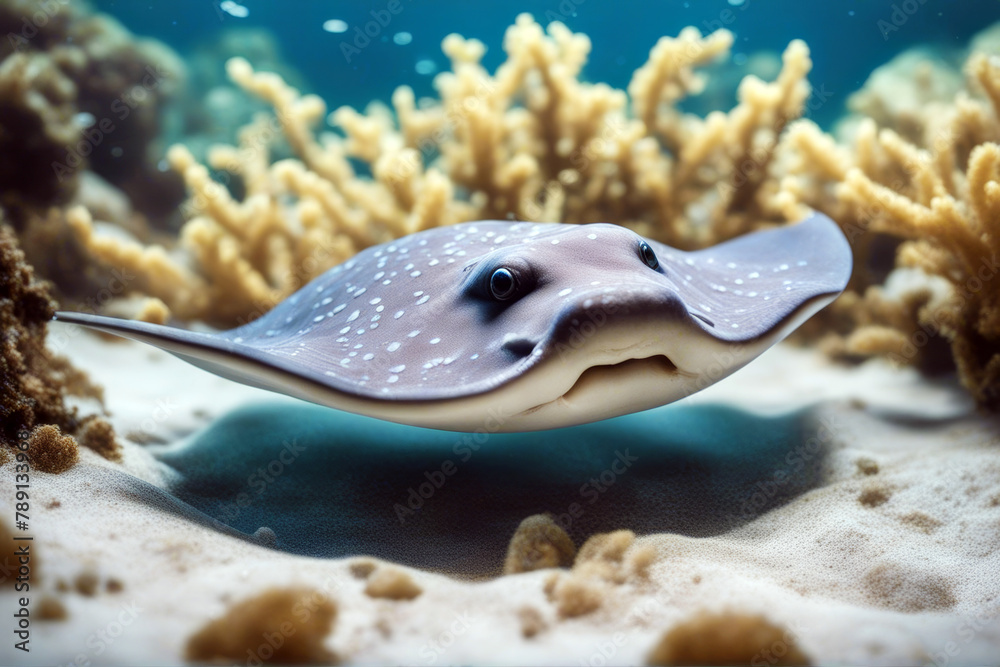 Stingray Sea Deep animal swim ocean isolated pacific peaceful aquarium ...