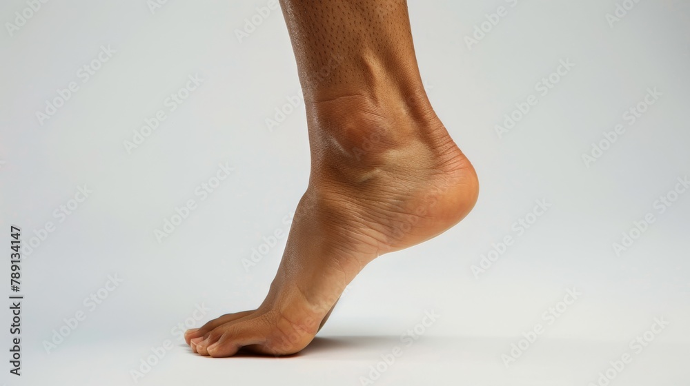 Close-up of an ankle with bruising and swelling showing sprain pain ...