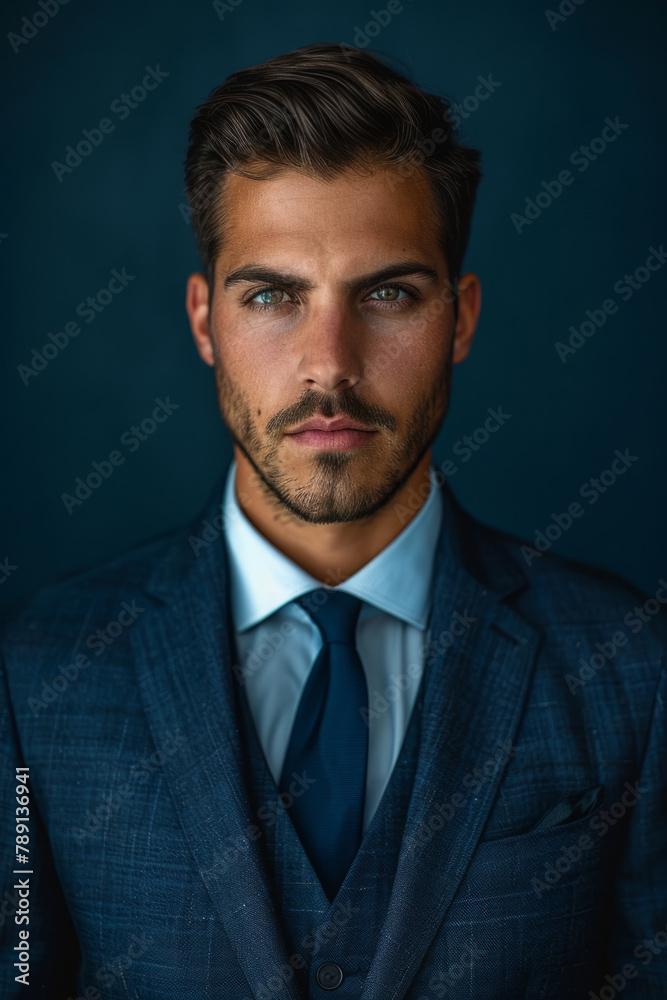 Mockup of a suit worn in a passport photo for identification purposes ...