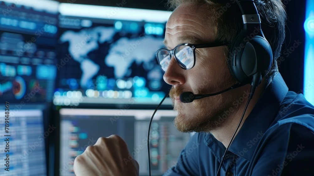 Professional IT Technical Support Specialist Making an Intercom ...