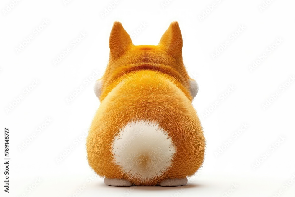 Concept art character of a simple fat cute funny fluffy cartoon orange ...