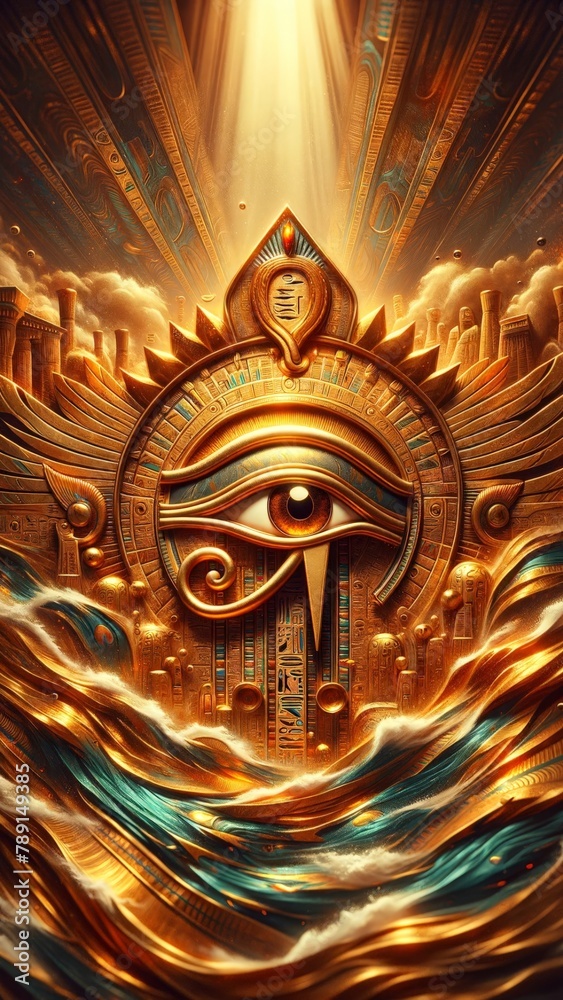 A digital illustration of the Eye of Ra, an ancient Egyptian symbol ...