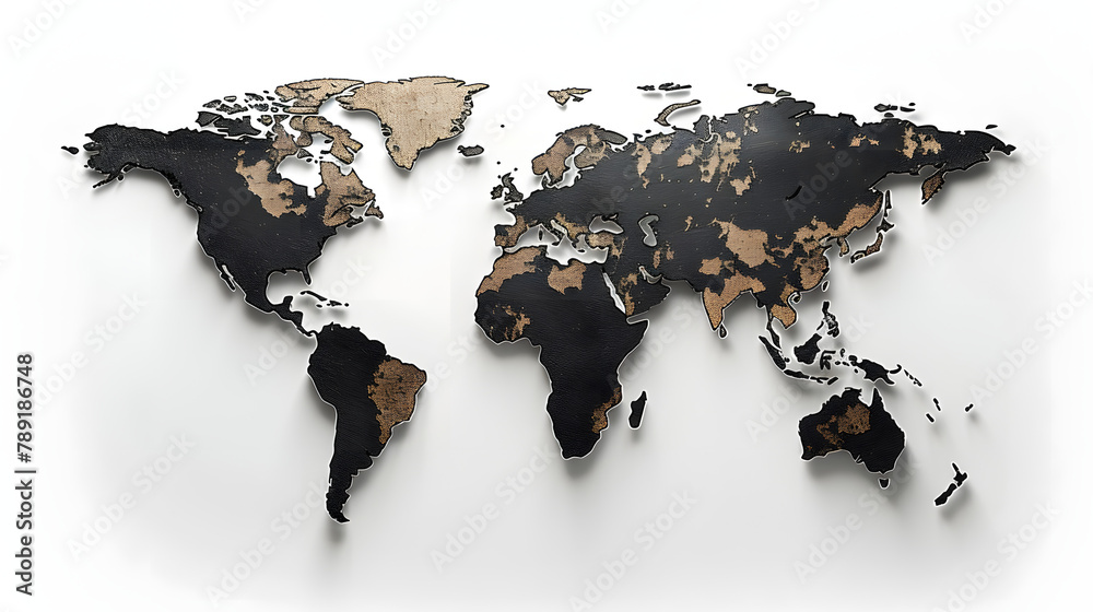world map with borders and no label on very white background Stock ...