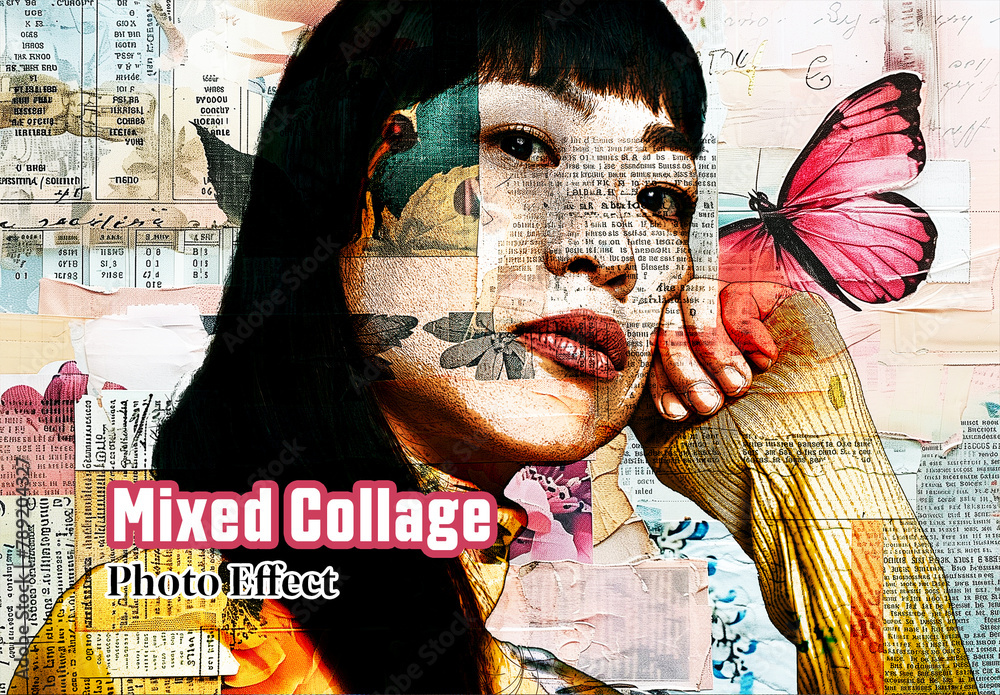 Mixed Collage Effect with Ai Backgrounds Stock Template | Adobe Stock