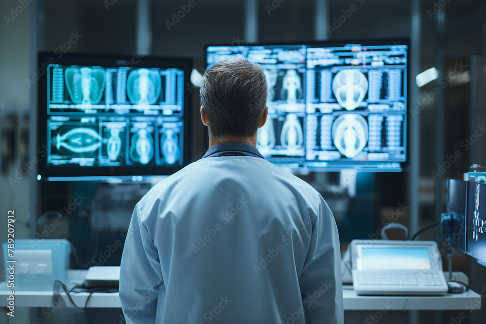 Generated with AI picture of doctor use mri or ct scan medical ...