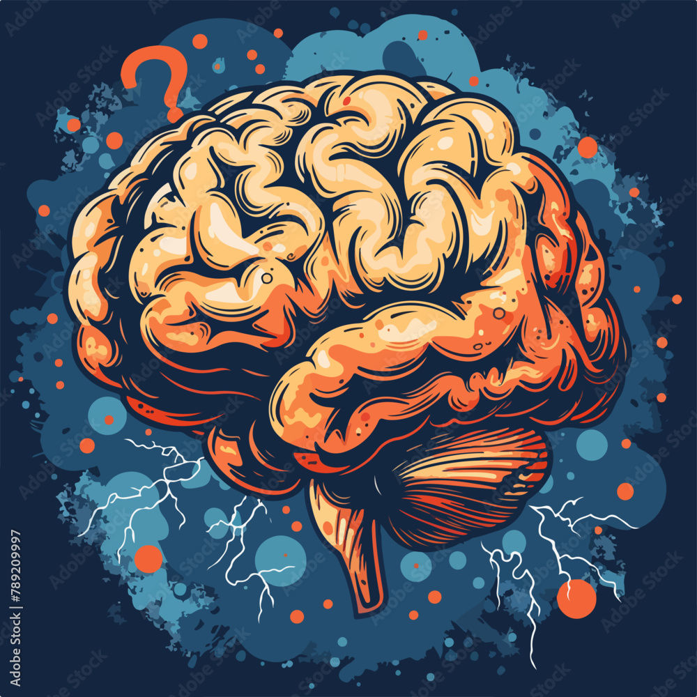 Brain illustration cartoon in vectorial Stock Vector | Adobe Stock