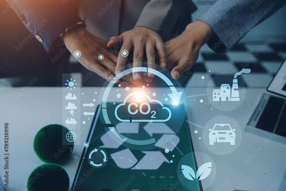 Concept of Reduce greenhouse gas emission for climate change and ...