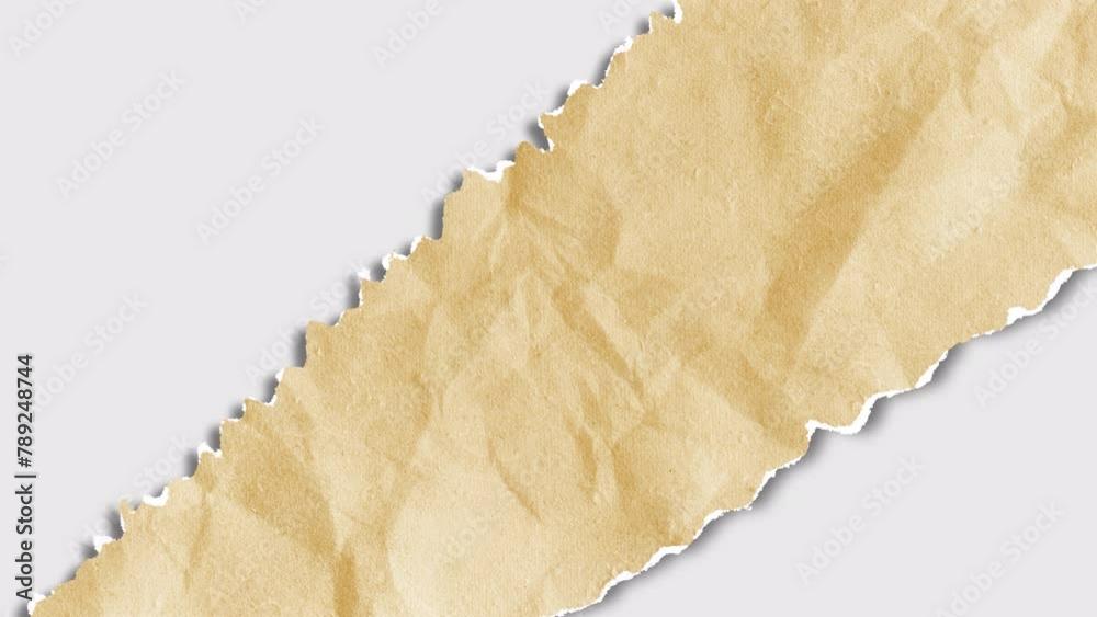 Paper wrap torn transition animation background. A paper is torn on a ...