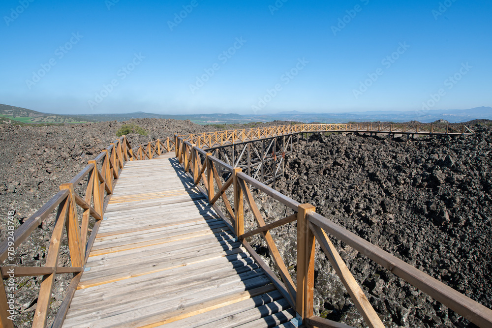 Kula Salihli Geopark. Kula Geopark walking path. Sandal Divlit Volcano ...